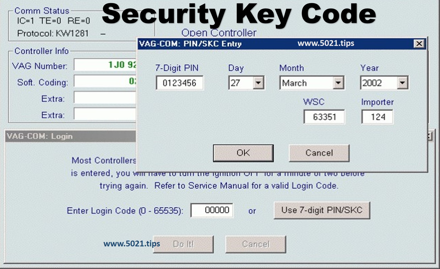 PIN/SKC (Secret Key Code) to Adapt ECU, new/lost Keys & Accessing other ...